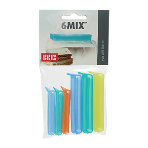 Brix "6Mix" Bag Closures Pack 6 - Asst. Colours