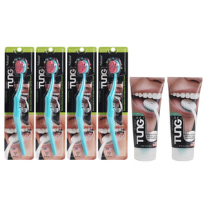 Tung Brush with Sample Gel 4 Pack | Tongue Cleaner | Made in USA | Ran